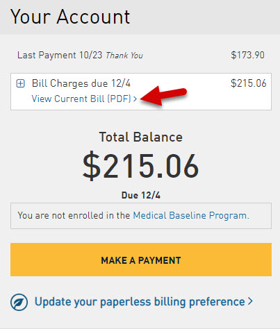 Where can I find and download a copy of my current bill?