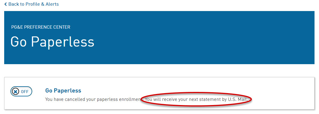 How do I go back to paper bills?