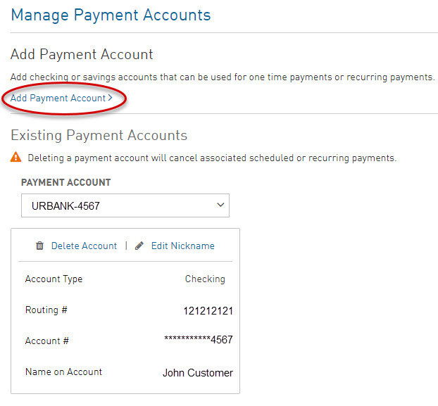 How do I add a payment account?