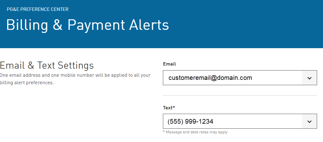 How do I sign up for billing alerts by text?