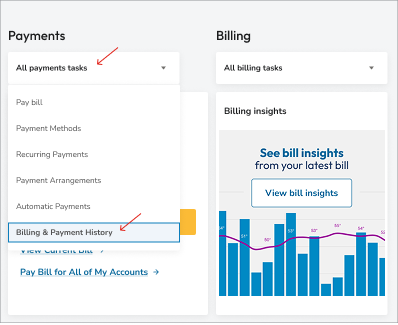 Where can I find and download a copy of my current bill?